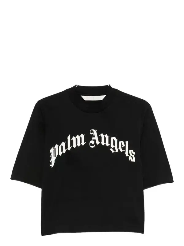Palm Angels Round Neck Logo T-shirt - Black