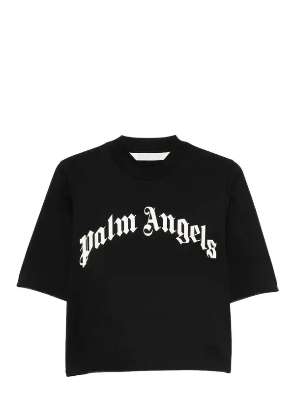 Palm Angels Round Neck Logo T-shirt - Black