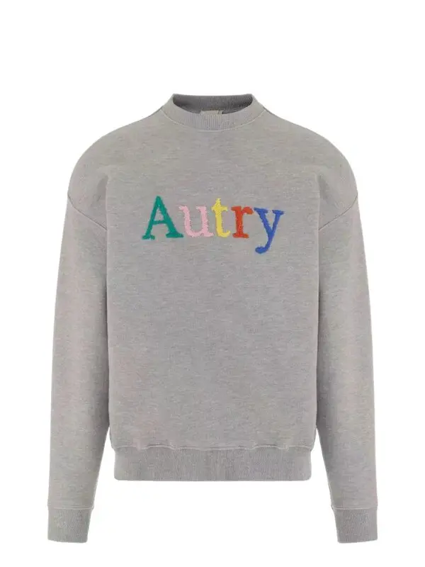 AUTRY Crewneck Sweatshirt With Multicolor Logo - Grey