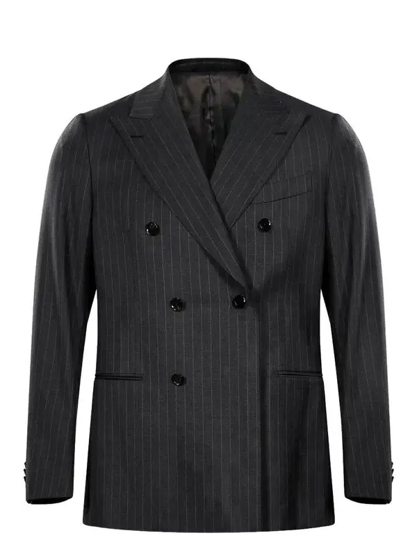 Caruso Pinstriped Double-breasted Suit - Grey