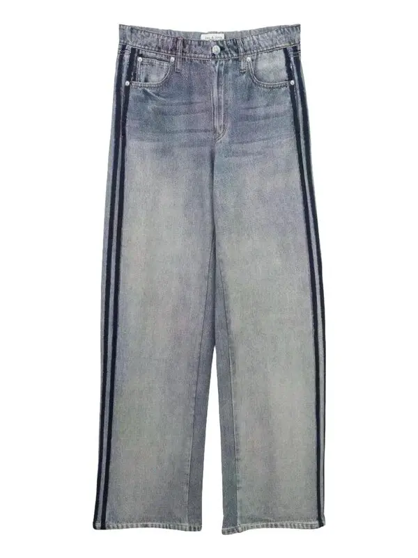 Rag & Bone Straight-leg Jeans With Side Stripes - Blue