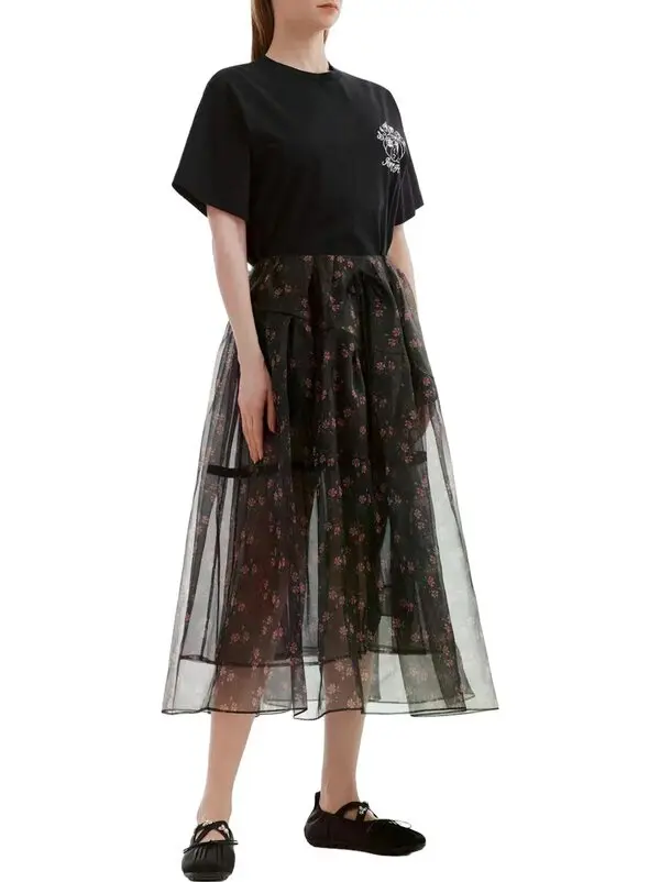 Simone Rocha Graphic Print Cotton T-shirt - Black