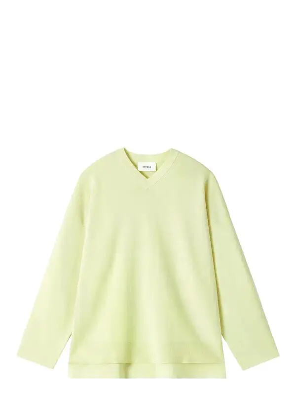 ENFOLD V-neck Dropped-shoulder Sweater - Yellow