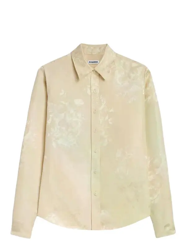 JIL SANDER Floral Jacquard Fitted Shirt - Neutrals