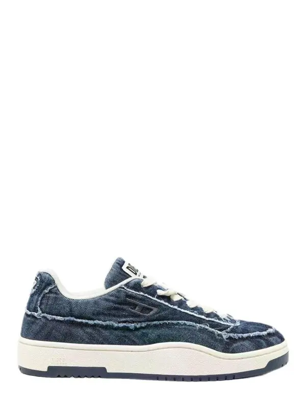 DIESEL® S-tracker D Low Distressed Denim Sneakers - Blue