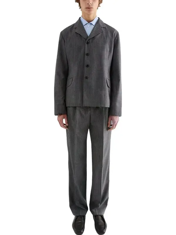 JIL SANDER Pinstripe Blazer - Grey