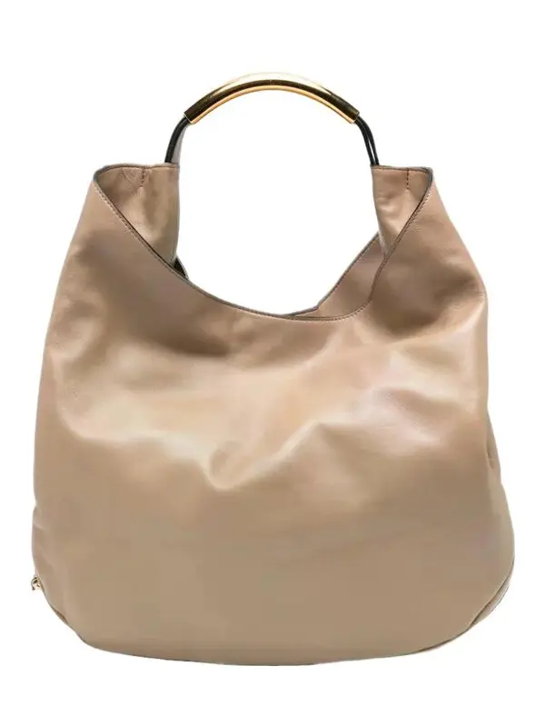 Moschino Handle Me Logo-plaque Tote Bag - Neutrals