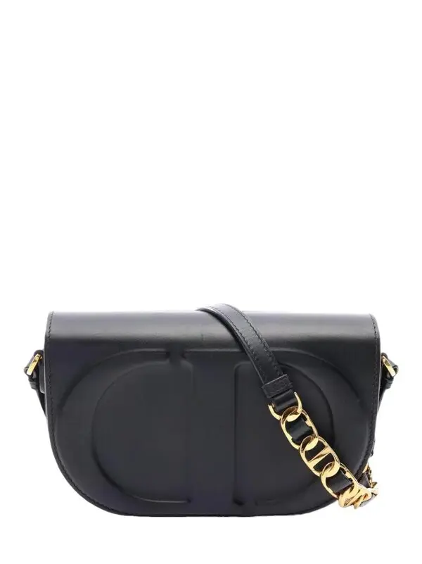 Dior Embossed Logo Shoulder Bag - Black