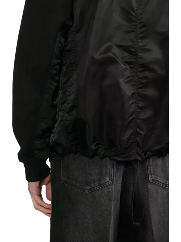 Toga Quarter-zip Panelled Sweater - Black