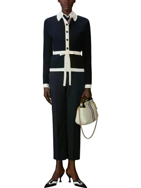 Thom Browne Cardigan With Bow Detail - Blue