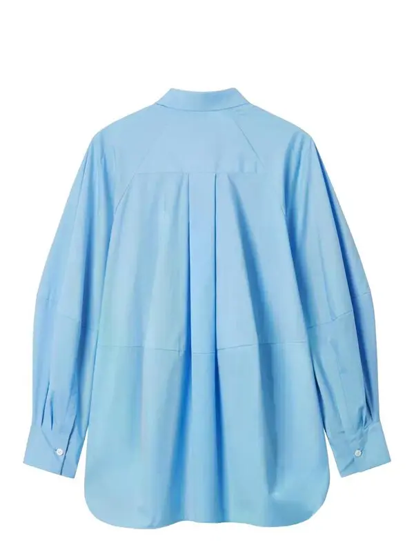 ENFOLD Pleated Sleeve Shirt - Blue