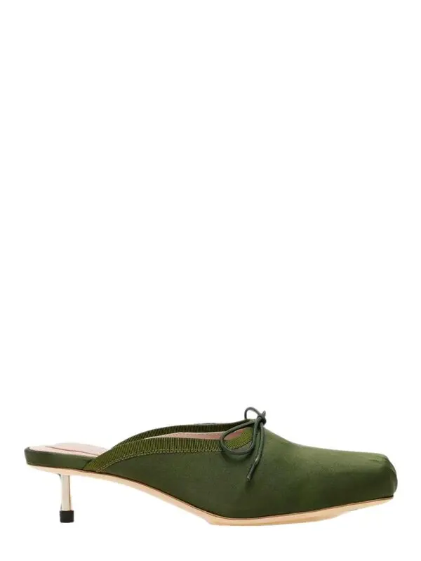 Simone Rocha Bow Detail Square Toe Pumps - Green