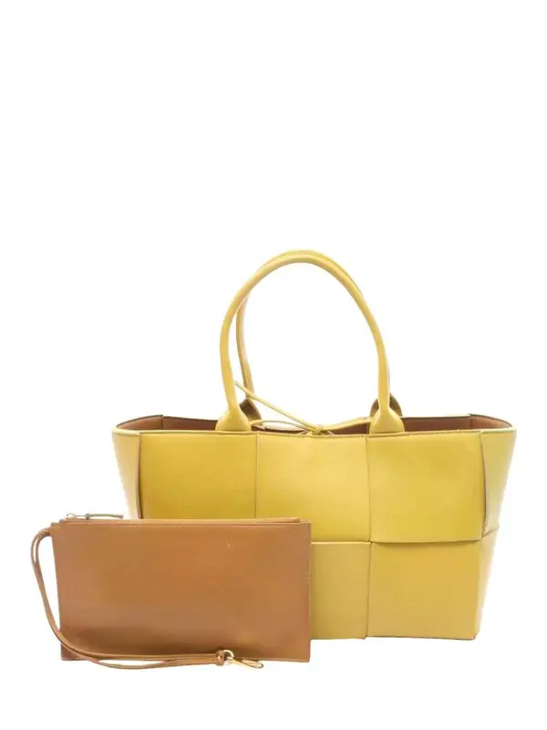 Bottega Veneta Maxi Intrecciato Arco Tote Bag - Yellow