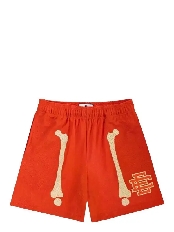 ERIC EMANUEL Mesh Bone Print Shorts - Red
