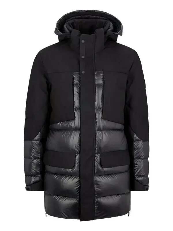 BOSS Hooded Panelled Down Jacket - Black