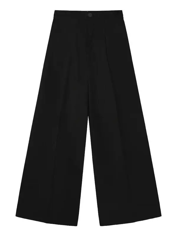 ENFOLD Pleated Wool Palazzo Pants - Black