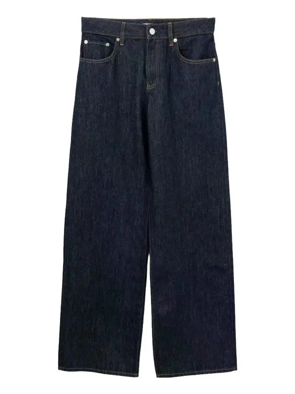 Helmut Lang Seam-detail Logo-patch Jeans - Blue
