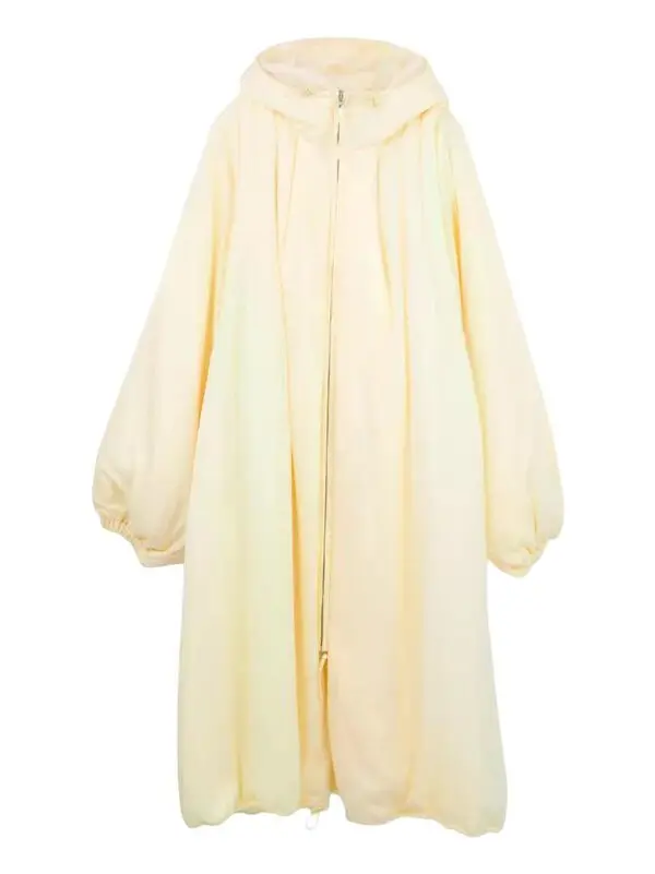 ENFOLD Hooded Balloon-sleeve Coat - Yellow