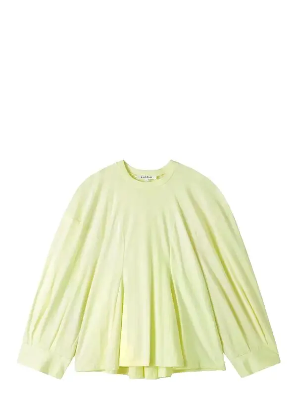 ENFOLD Pleated Long-sleeved T-shirt - Yellow