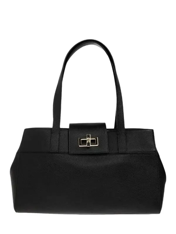 Furla Amelia Grained Leather Shoulder Bag - Black
