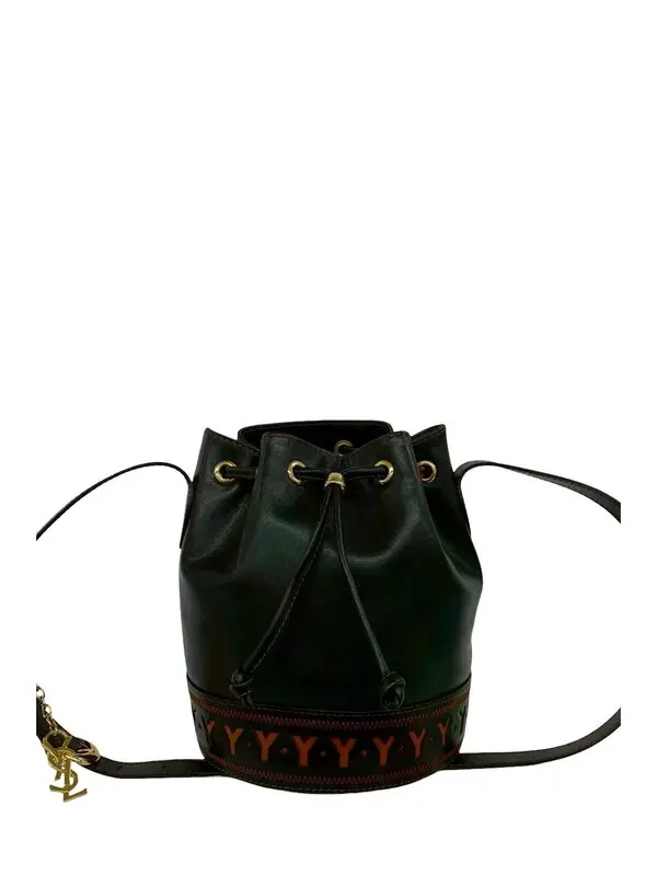 Saint Laurent 1980-1990 Leather Bucket Bag - Black