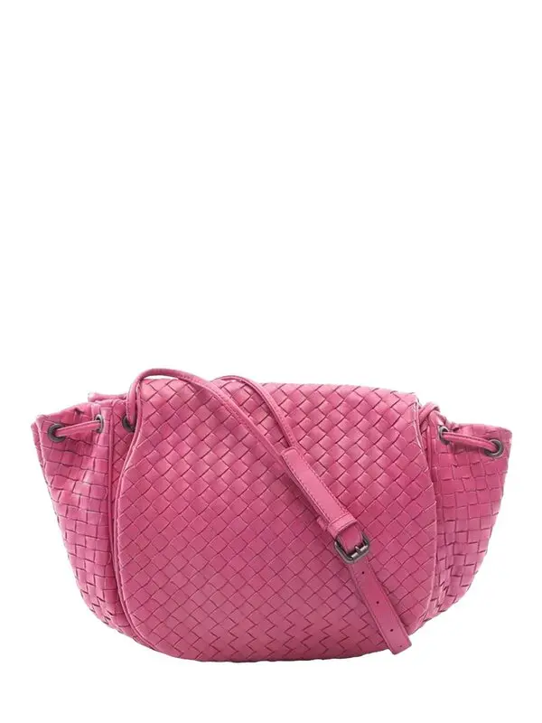 Bottega Veneta Nappa Intrecciato Flap Crossbody Bag - Pink