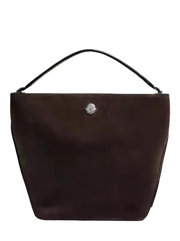 Moncler Carlo Suede Shoulder Bag - Brown