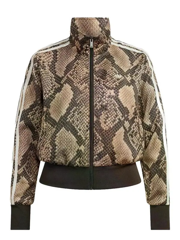 Adidas Satin Snake-print Firebird Track Jacket - Brown