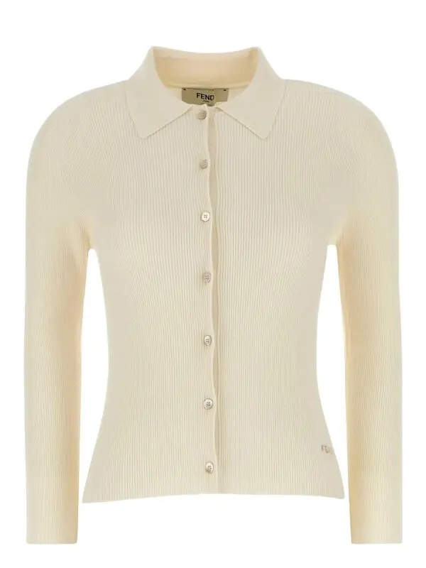 Fendi Cream Stretch Wool Blend Shirt - Yellow