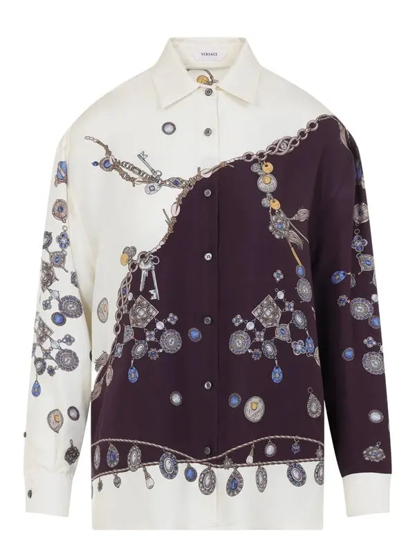 Versace Shirt With Heritage Jewels Print - Multicolor