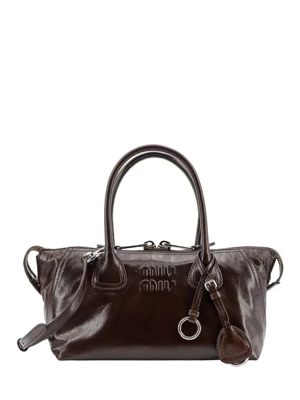 Miu Miu Leather Handbag With Embossed Logo - Multicolor