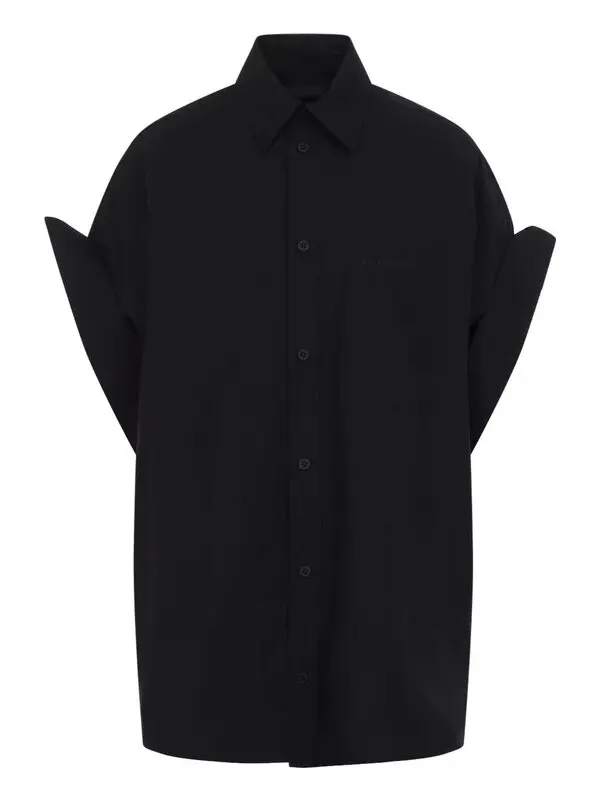 Balenciaga Tucked Sleeve Shirt - Black