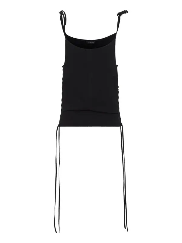 Balenciaga Lace-up Tank Top - Black
