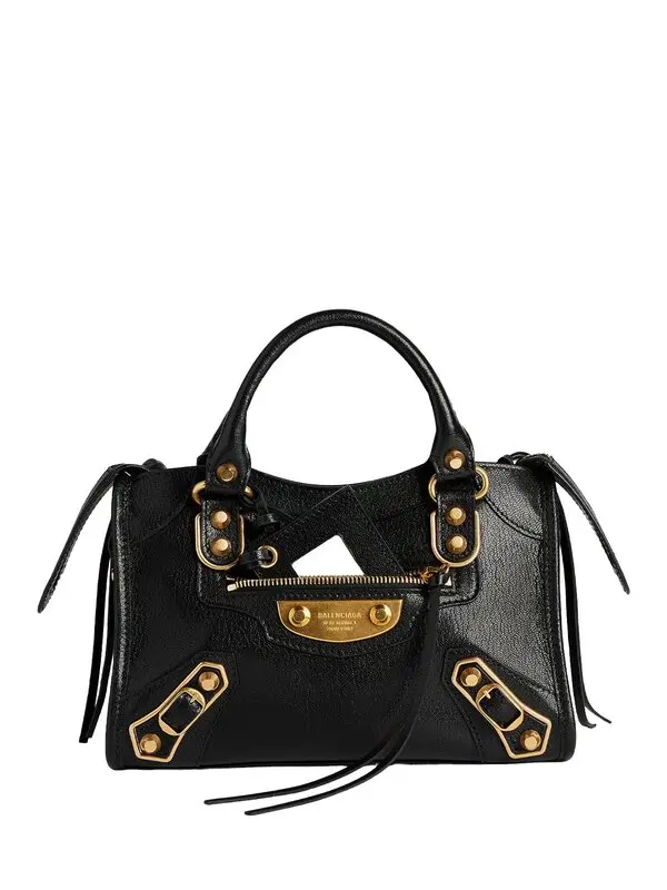 Balenciaga Le City Uptown Mini Leather Handbag - Black