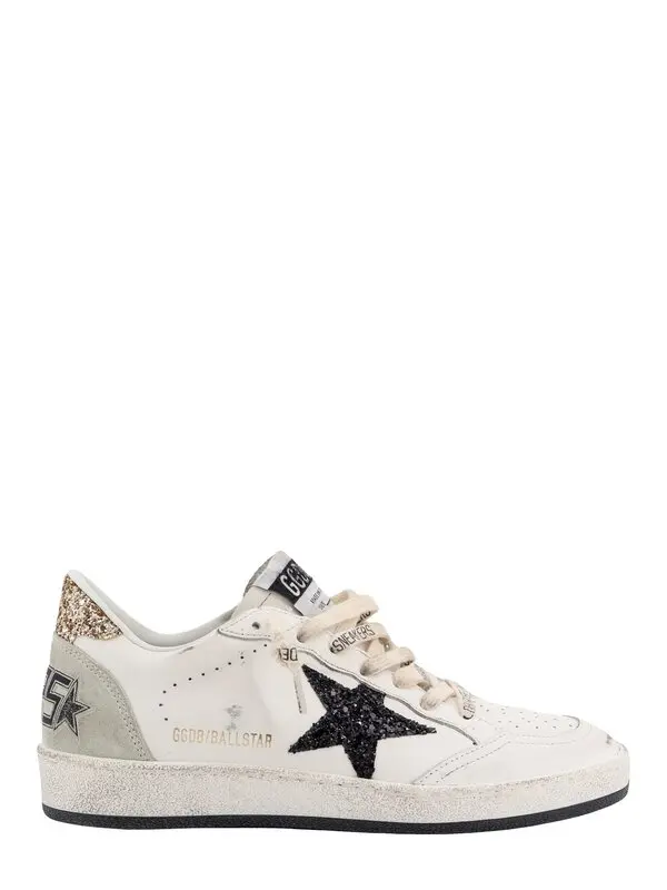 GOLDEN GOOSE Leather Ball Star Sneakers With Logo Detail - Multicolor