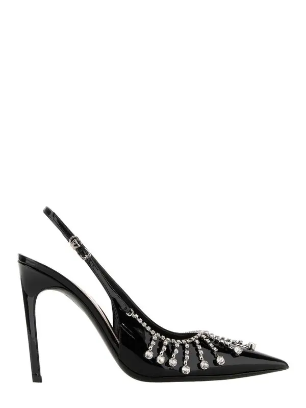 Gucci Slingback Pumps With Embellished Detailing - Black