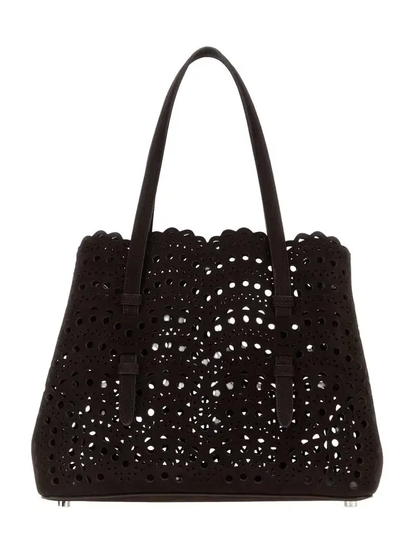 Alaïa Mina 25 Suede Handbag - Brown