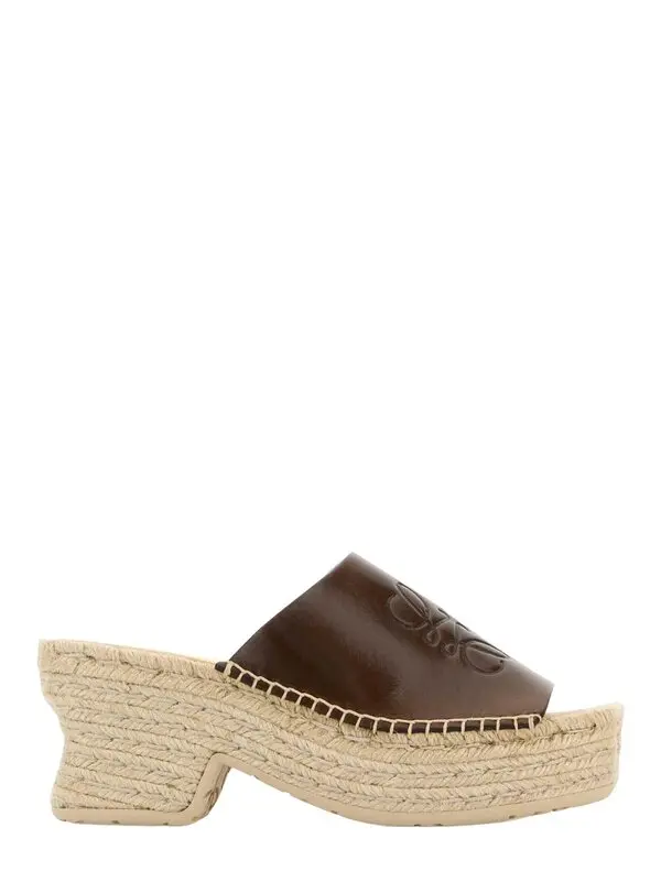 Loewe Wedge Espadrille Mules - Brown