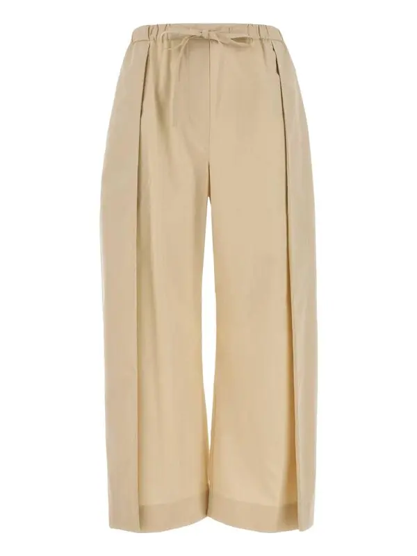 Loewe Beige Poplin Wide Leg Pants - Brown
