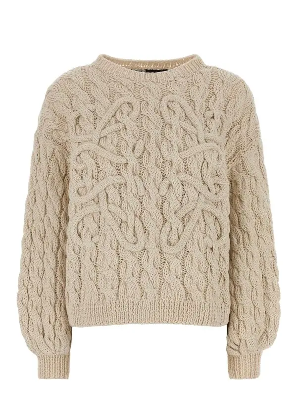 Loewe Sand Cotton Blend Oversize Sweater - Brown