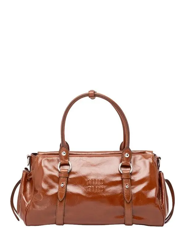 Miu Miu Shiny Leather Top Handle Bag - Multicolor