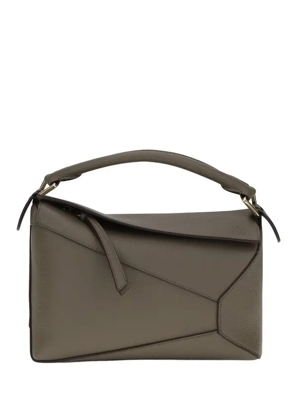 Loewe Puzzle Small Grained Leather Handbag - Gray
