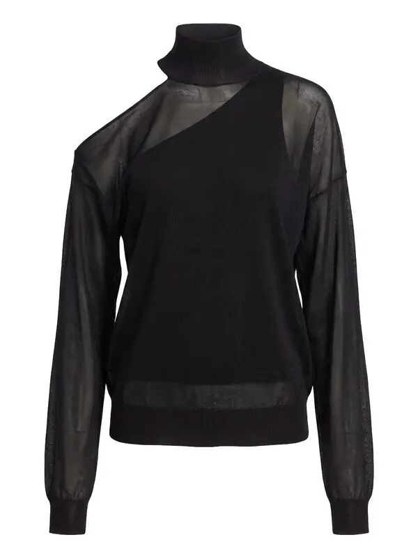 Fendi Organza Asymmetrical Knit Sweater - Multicolor