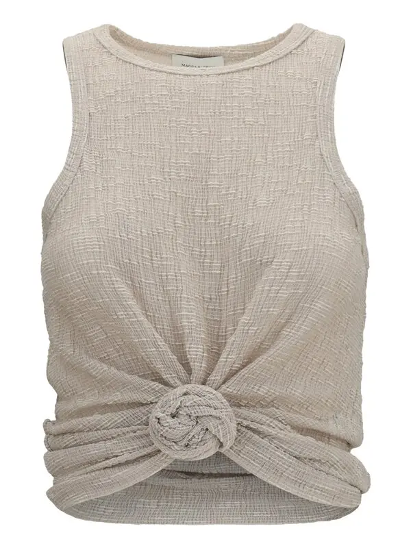 Magda Butrym Crêpe Tank Top With Knot Detailing - Cream