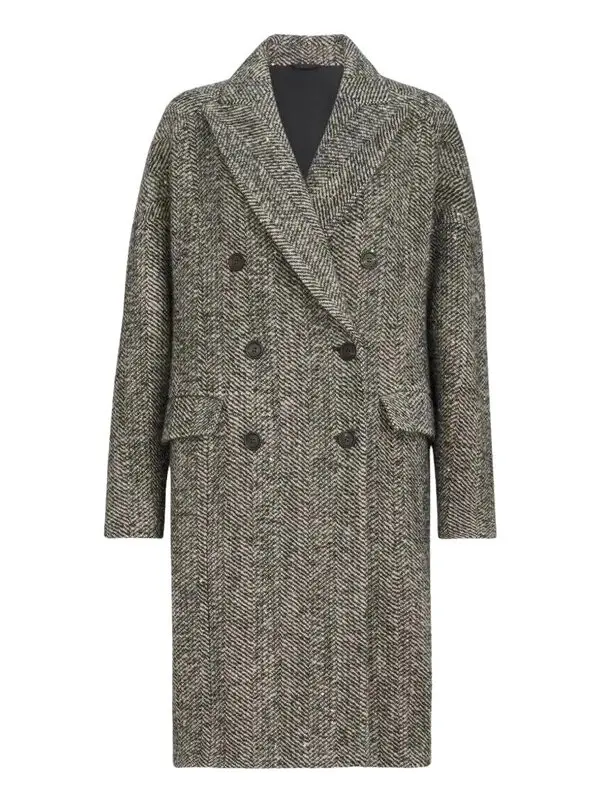 Brunello Cucinelli Wool Overcoat - Multicolor