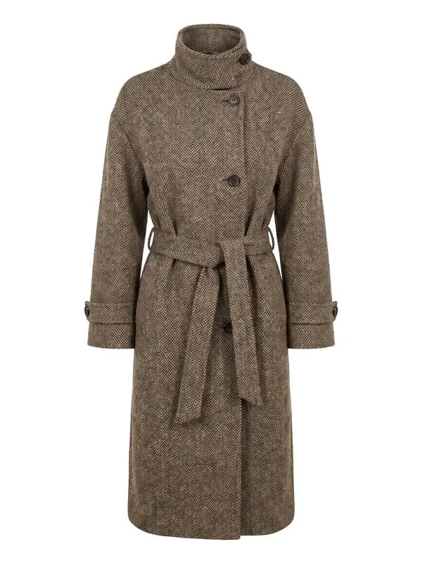 Brunello Cucinelli Wool Overcoat - Multicolor