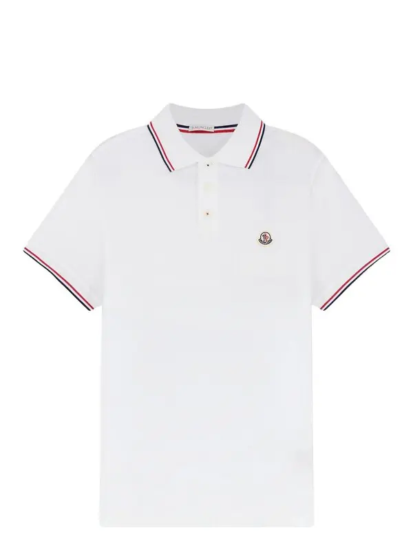 Moncler Cotton Polo Shirt With Logo Patch - Multicolor