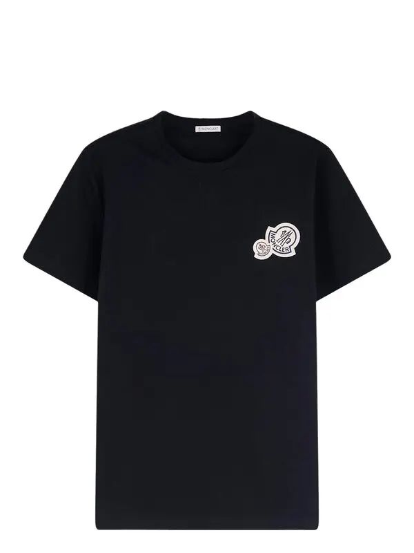 Moncler Biologic Cotton T-shirt With Logo Patch - Multicolor