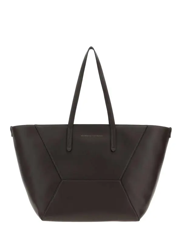 Brunello Cucinelli Leather Shopping Bag - Brown