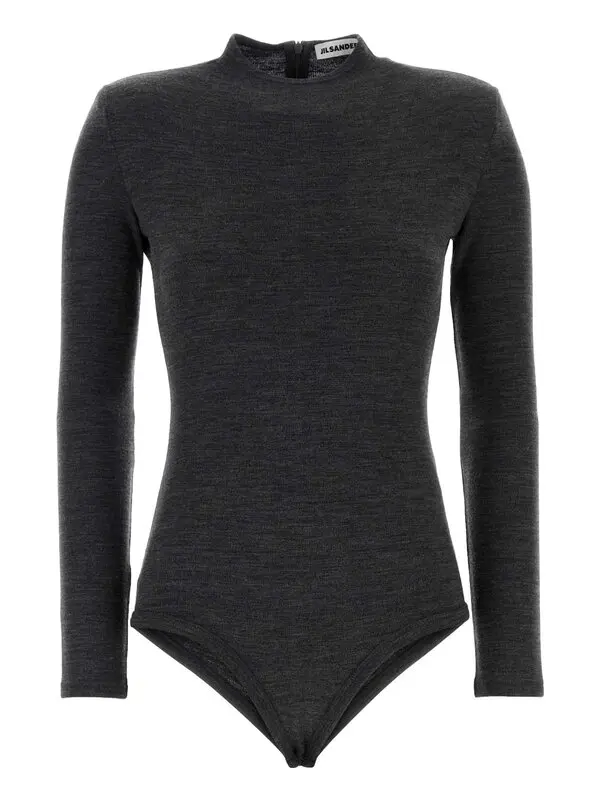 JIL SANDER Wool Bodysuit - Gray